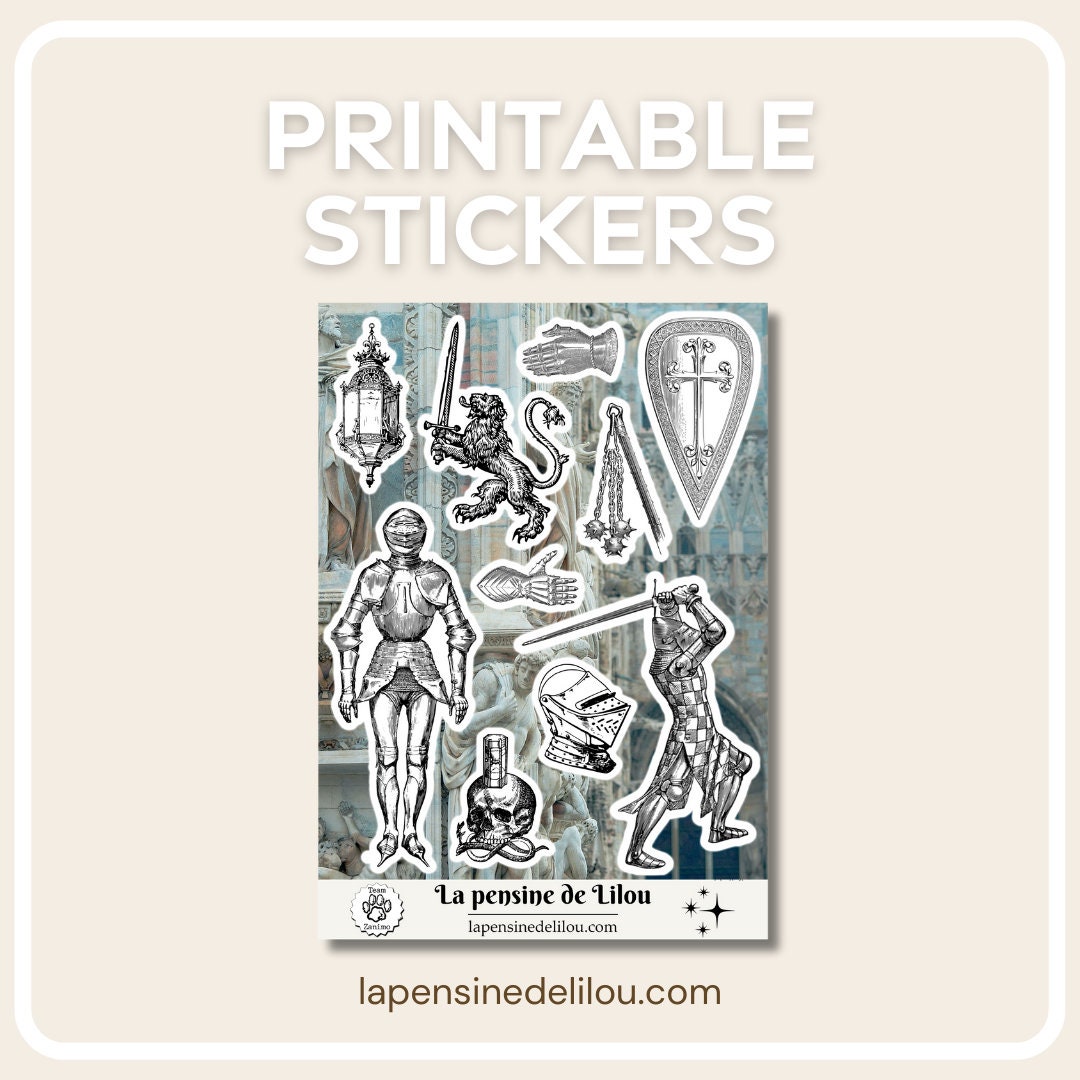 Medieval Digital Stickers for Cricut and Scrapbooking High-quality ...