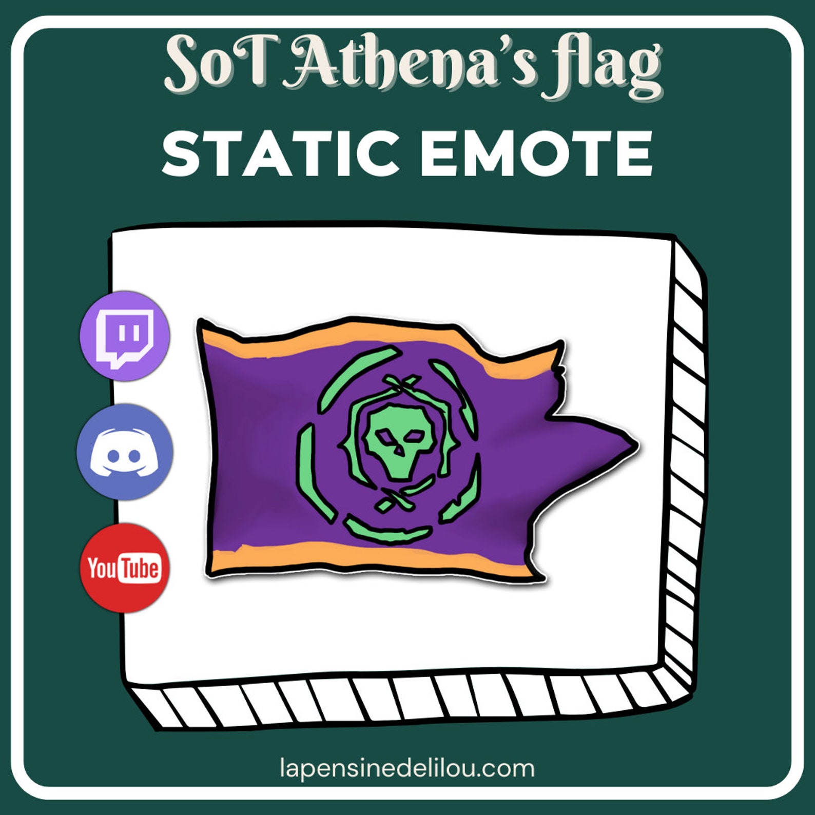 Sot Athena's Fortune Flag Emote, Twitch, Discord, Youtube (PNG Digital ...