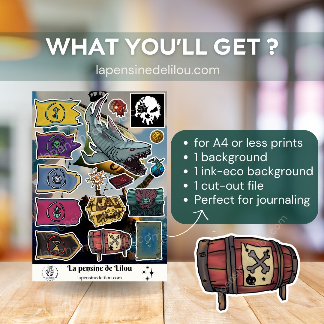 Sea of Thieves Sticker Sheet for Legendary Pirates, Skull, Emissaries ...
