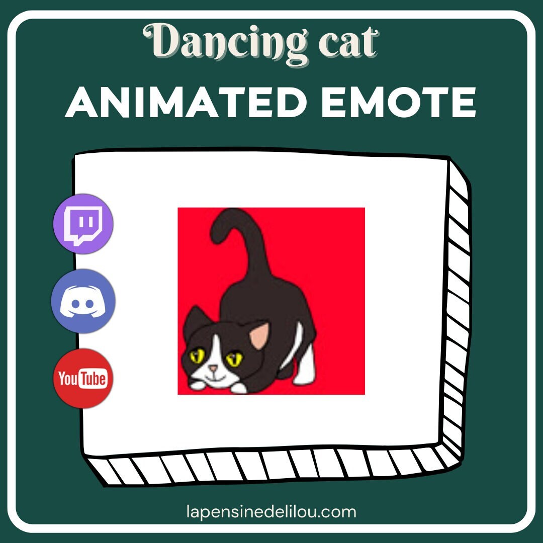 Dancing Cat Animated Emote for Streamer Twitch, Discord and Youtube Gif ...