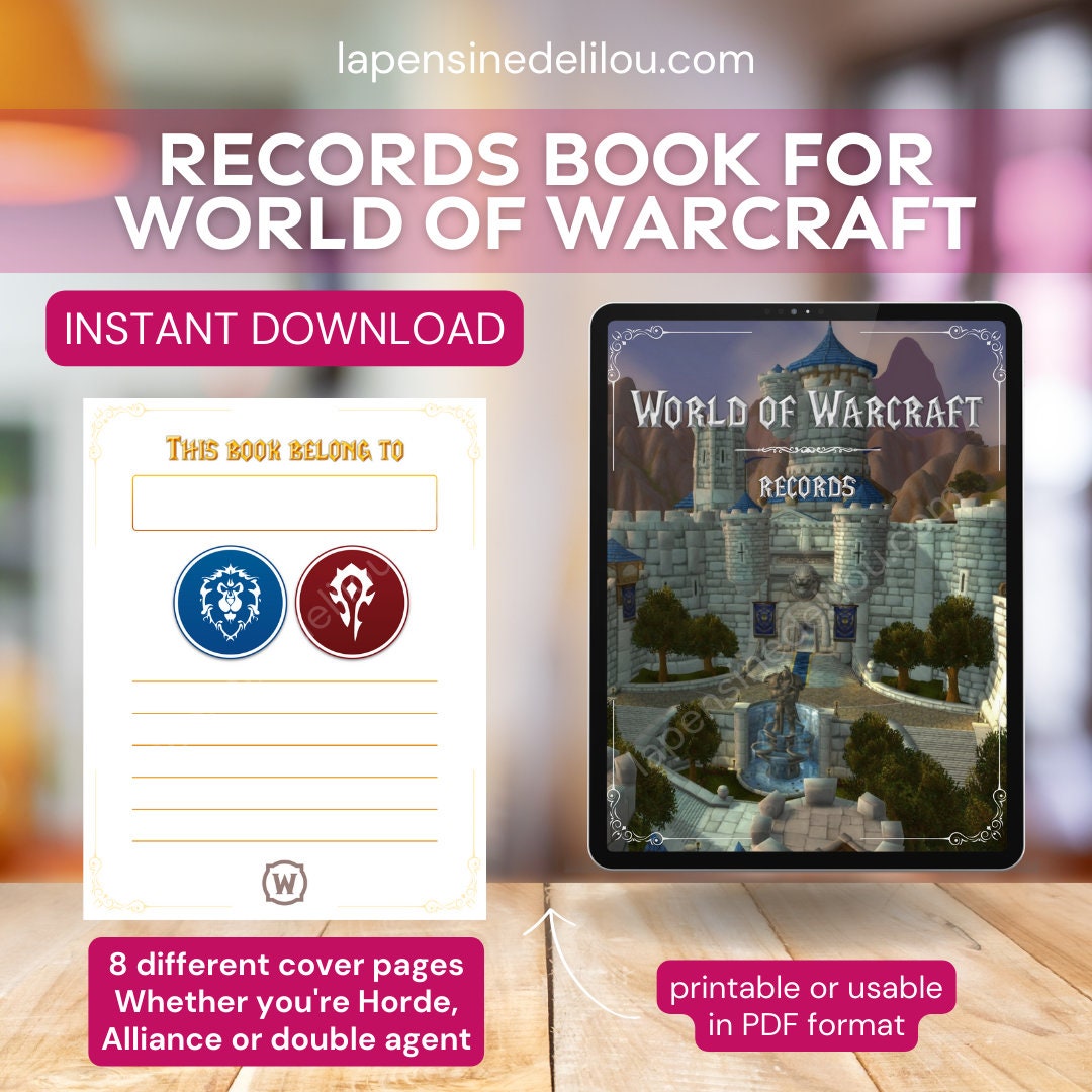 Printable Digital Notebook for WARCRAFT Fans GOLD & SILVER Edition Eng ...