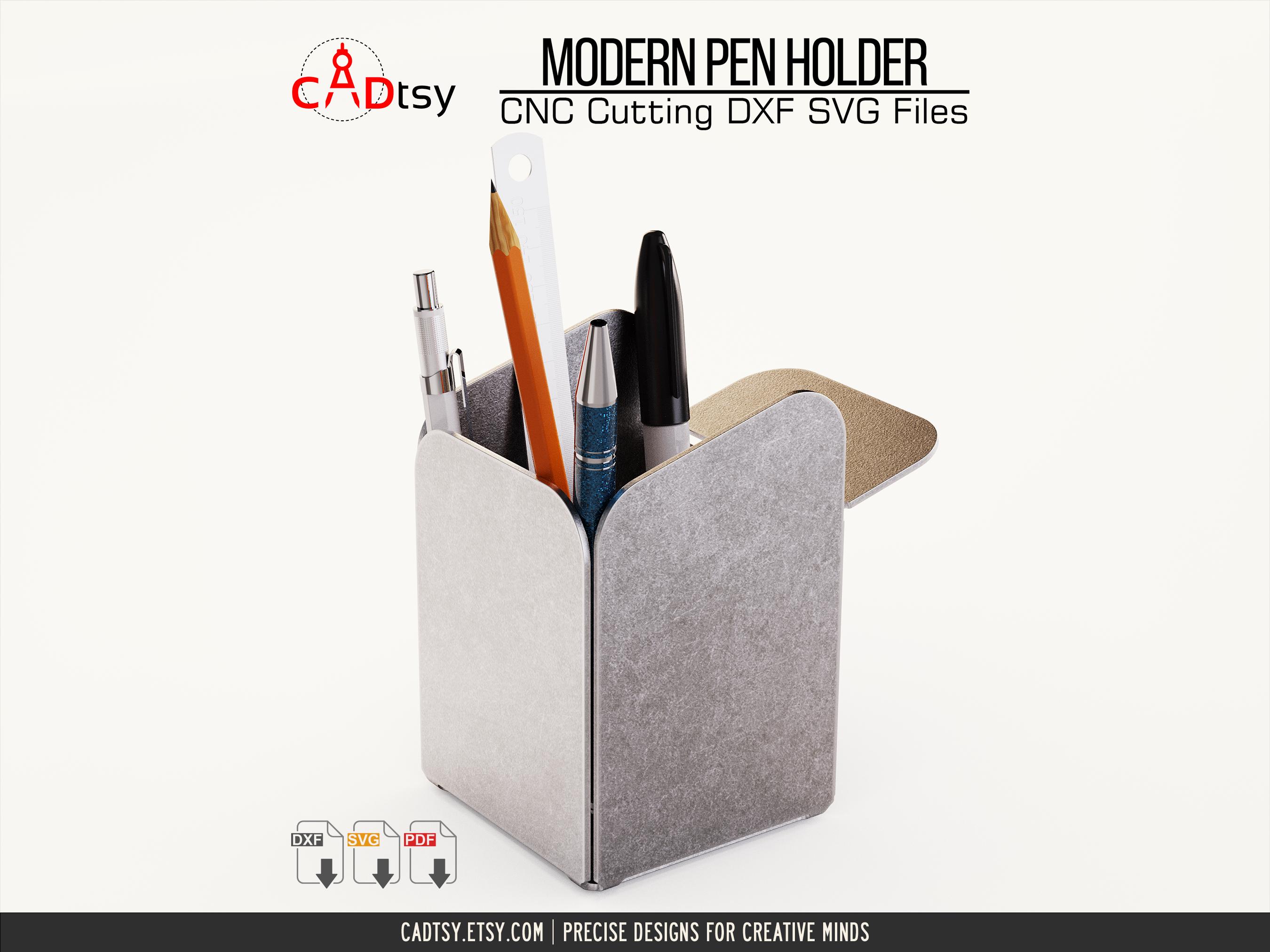 Metal Pen Holder DXF Files for Plasma CNC • Desk Organizer - Etsy