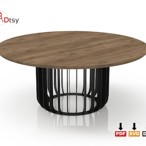 Table Metal Round Base DXF SVG Laser Plasma Cut Files. Fabrication ...