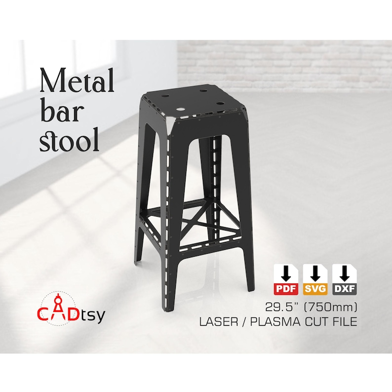 Industrial Metal Bar Stool DXF Files for Plasma Cutting Sheet Laser ...