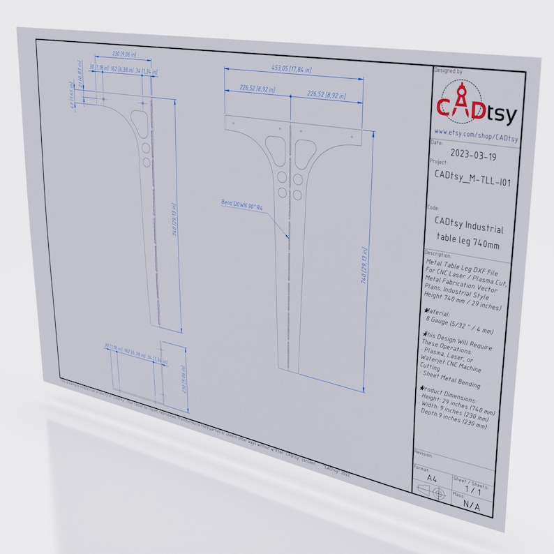 Table Legs DXF SVG Files for Plasma Cutting, Industrial Sheet Metal ...