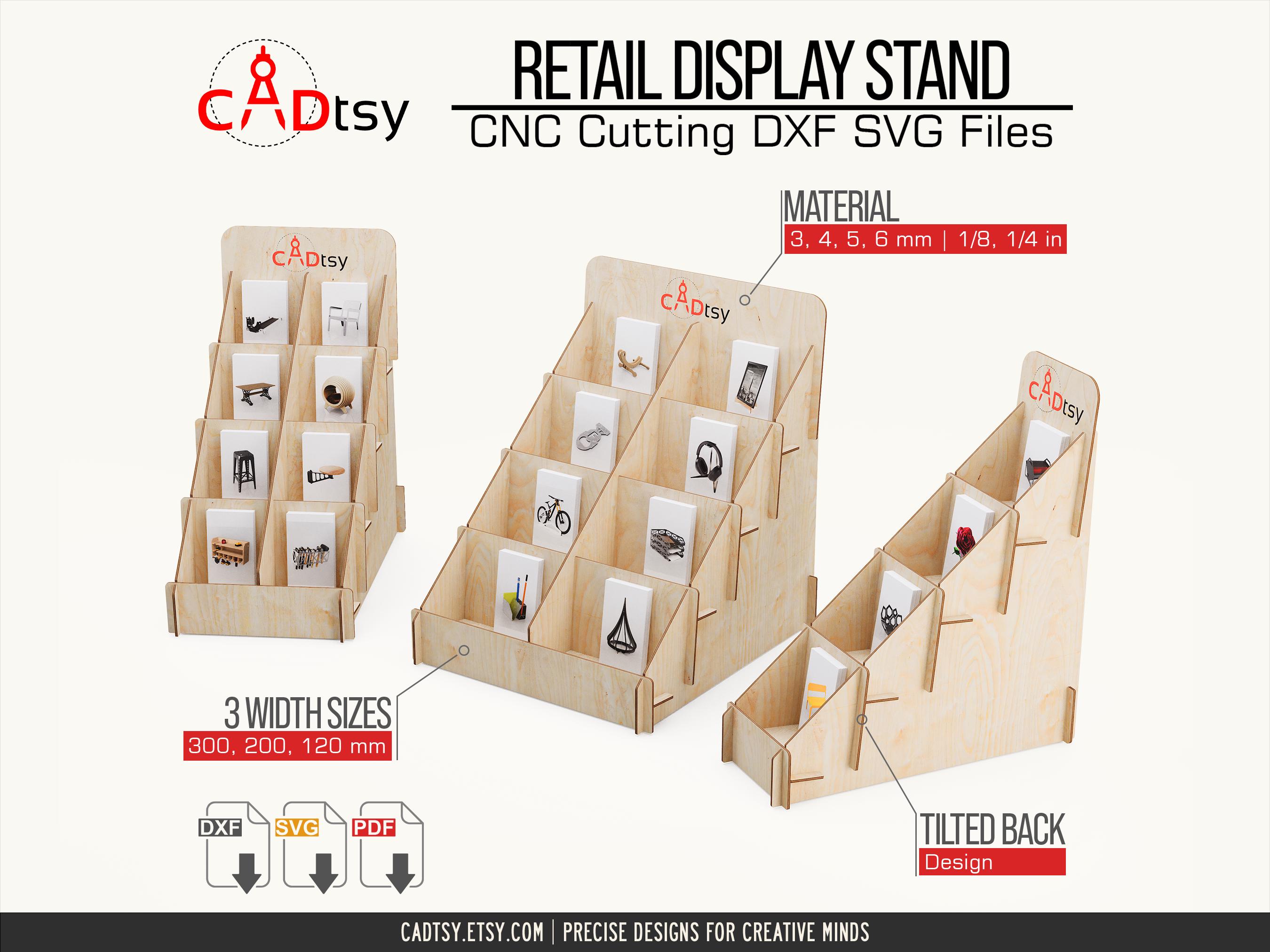 Laser Cut Display Stand SVG • 4-tier Craft Retail Stand DXF - Etsy
