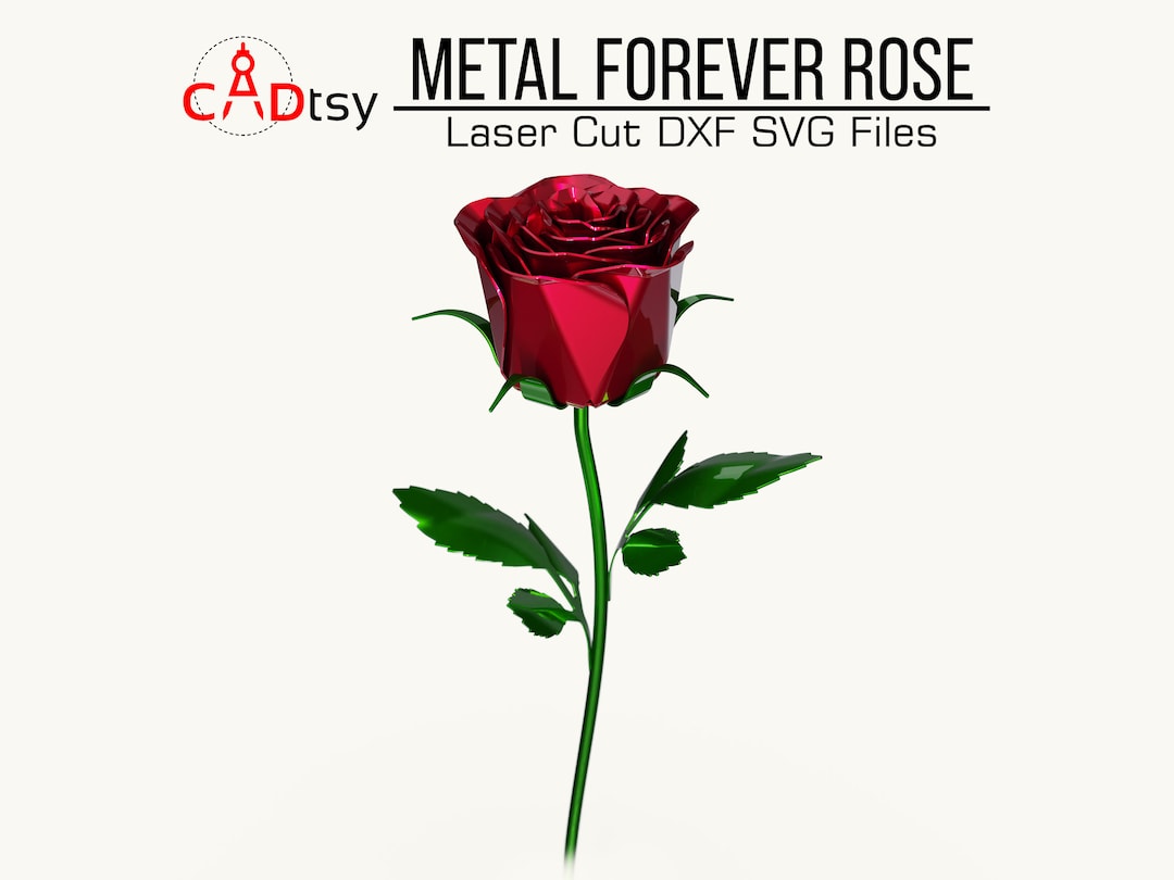 Metal Rose DXF cnc Plasma Cutting file. CNC Laser Machine Cutting SVG ...