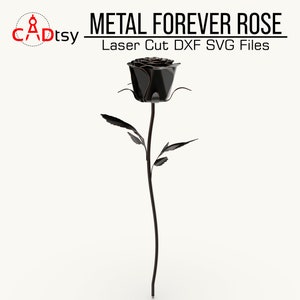 Metal Rose DXF Files for Plasma • Laser Cut Sheetmetal Forever Rose ...