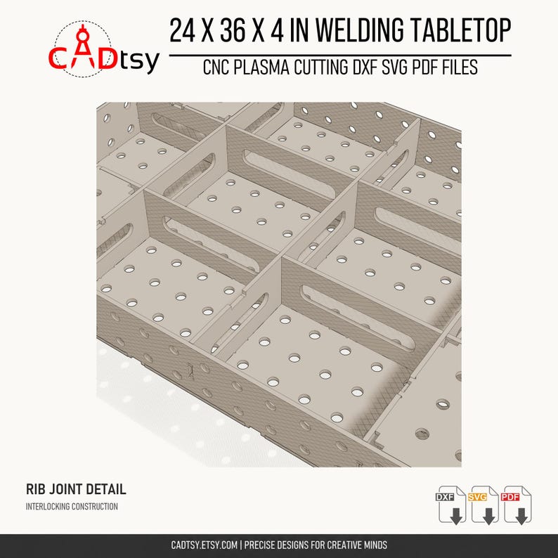 Welding Tabletop DXF Files for Plasma Cutting, 24 x 36 x 4 Inch - Etsy ...