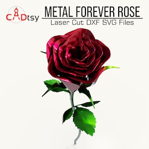 Metal Rose DXF Files for Plasma • Laser Cut Sheetmetal Forever Rose ...