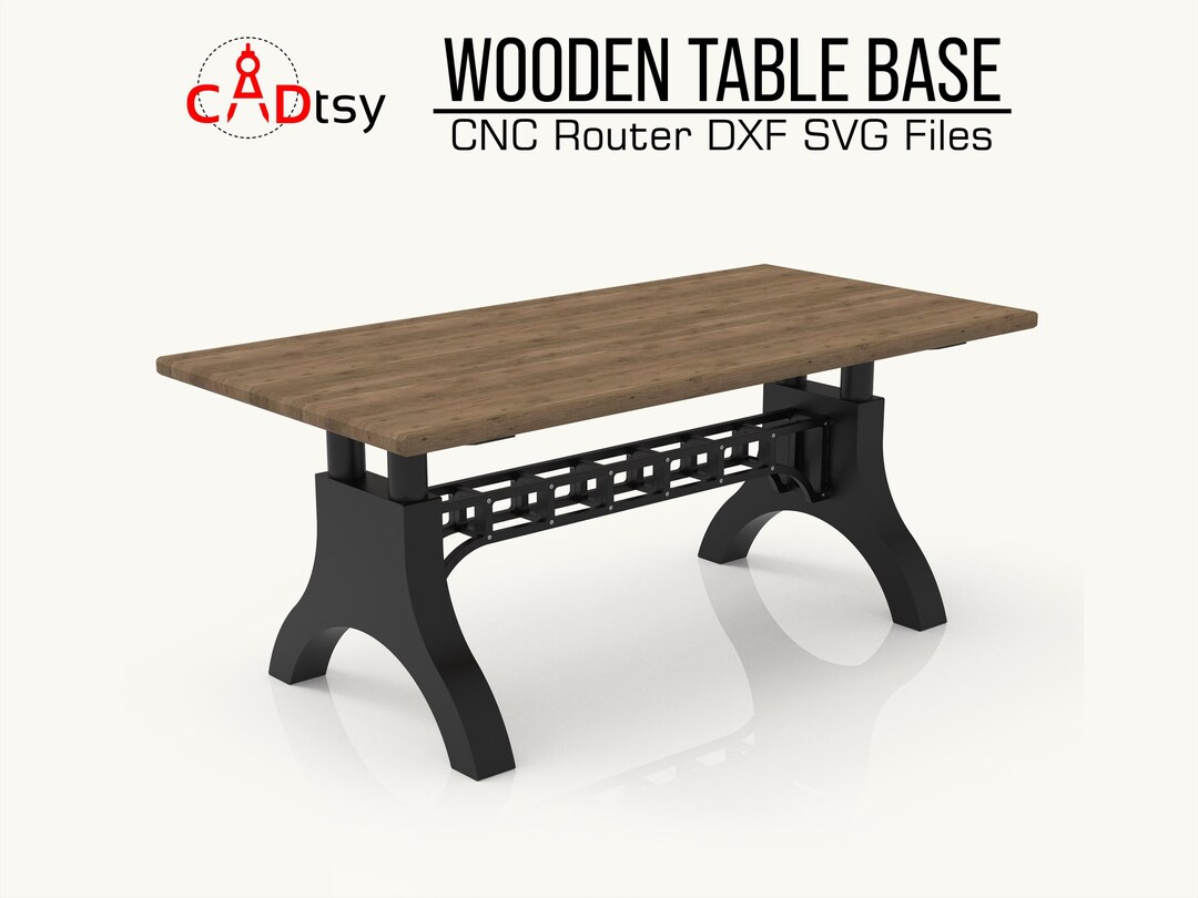 Table Base DXF Files for CNC Router. Industrial Style Wooden Flat Pack ...