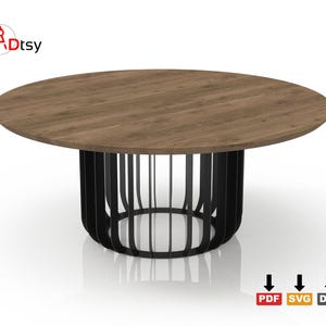 Table Base DXF Plasma Cut File. Metal Round Base Frame CNC Pattern ...