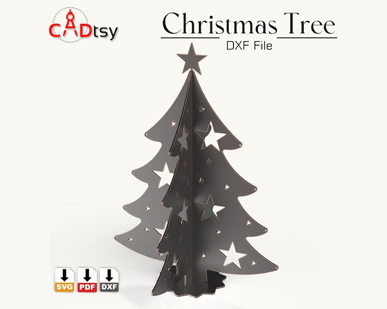 Christmas Tree CNC Laser Cutting DXF / SVG File, Metal Decoration ...