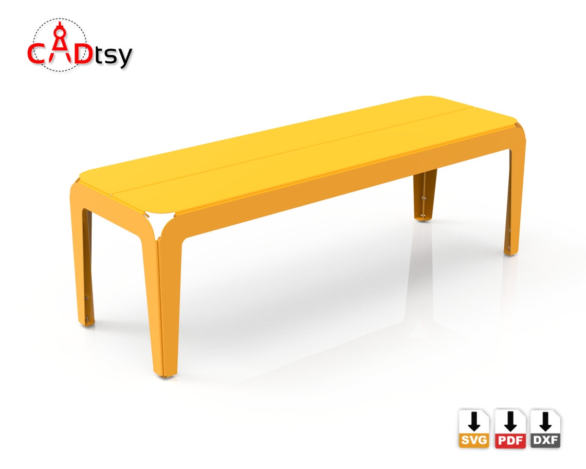 Bench DXF Laser Cutting File, CNC Plasma SVG Plans, Metal Outdoor Patio ...