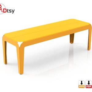 Bench DXF Laser Cutting File, CNC Plasma SVG Plans, Metal Outdoor Patio ...