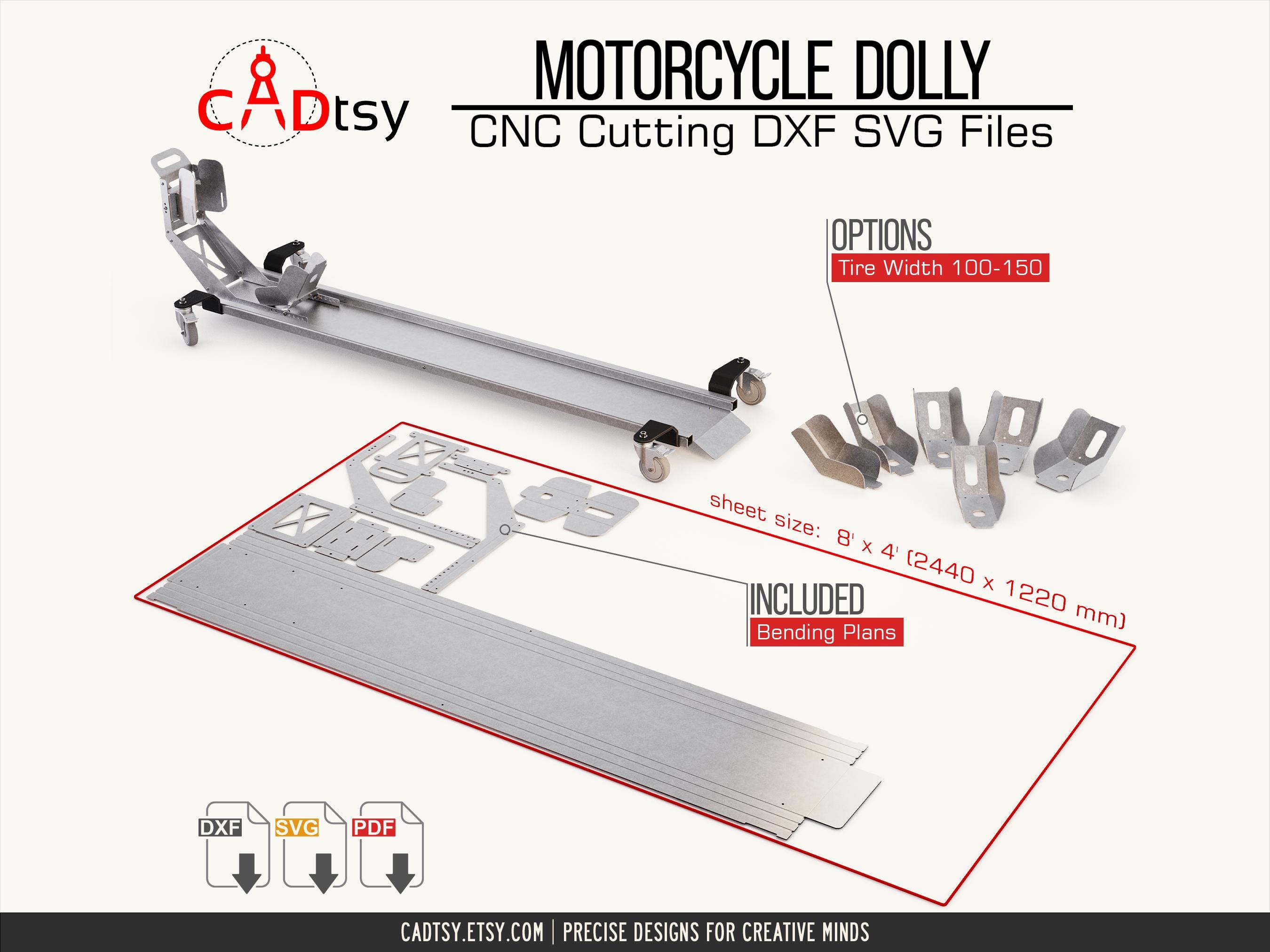 Motorcycle Dolly Plans • DXF Files for Plasma • Motorbike Stand Mover ...