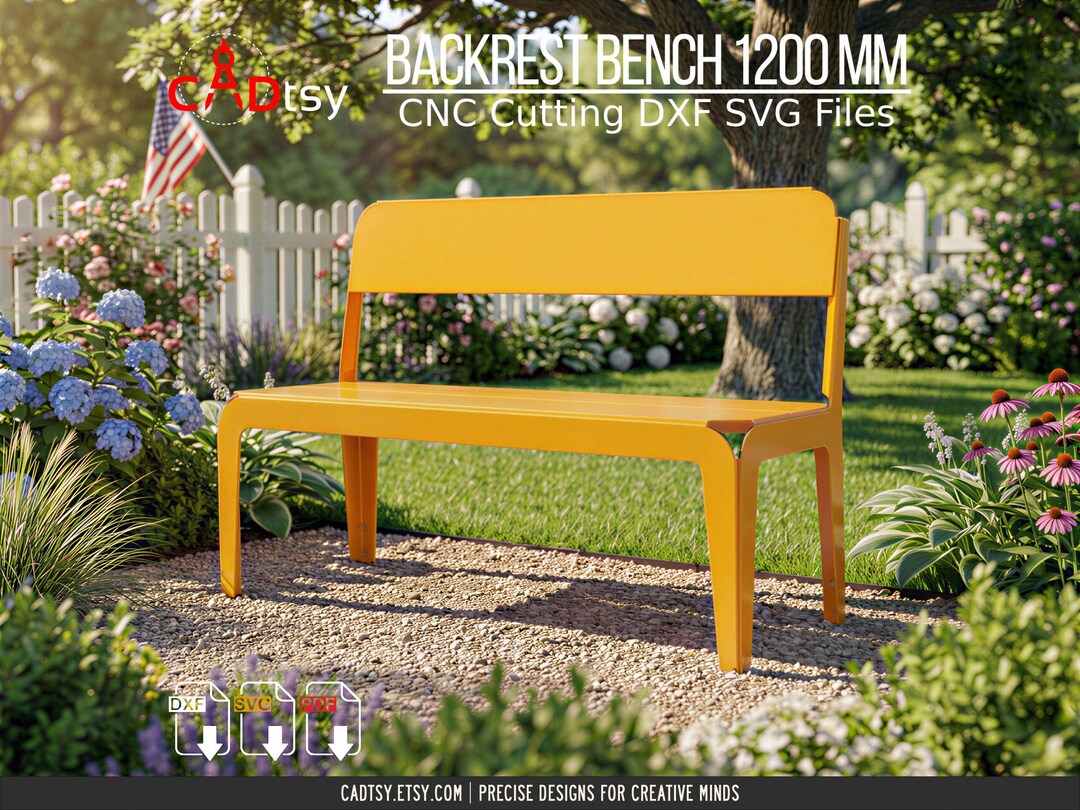Metal Bench DXF Files for Plasma Cutting • Outdoor Furniture Laser Cut ...