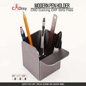 Metal Pen Holder DXF Files for Plasma CNC • Desk Organizer - Etsy