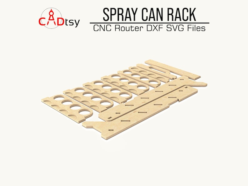 Spray Can Holder DXF Files for CNC Router • 2 Versions (wall & Mobile ...