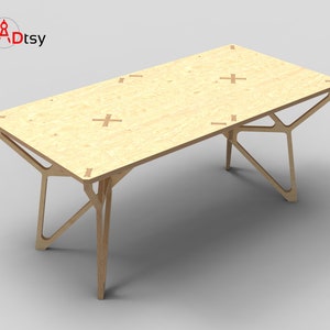 Wooden Table CNC DXF Router Cut File, Plywood Desk Cnc Woodworking ...