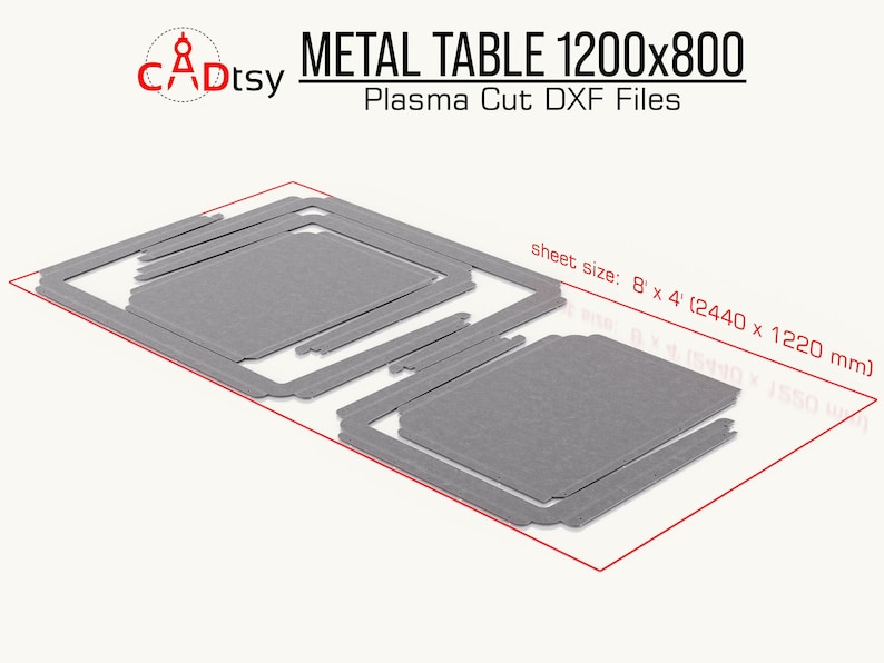 Metal Table DXF Files for Plasma CNC • Sheet Metal PDF Plans - Etsy