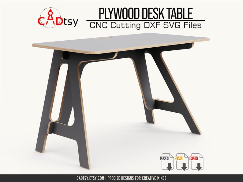 Wood Table DXF CNC Router File • Computer Wooden Desk Plans - Etsy