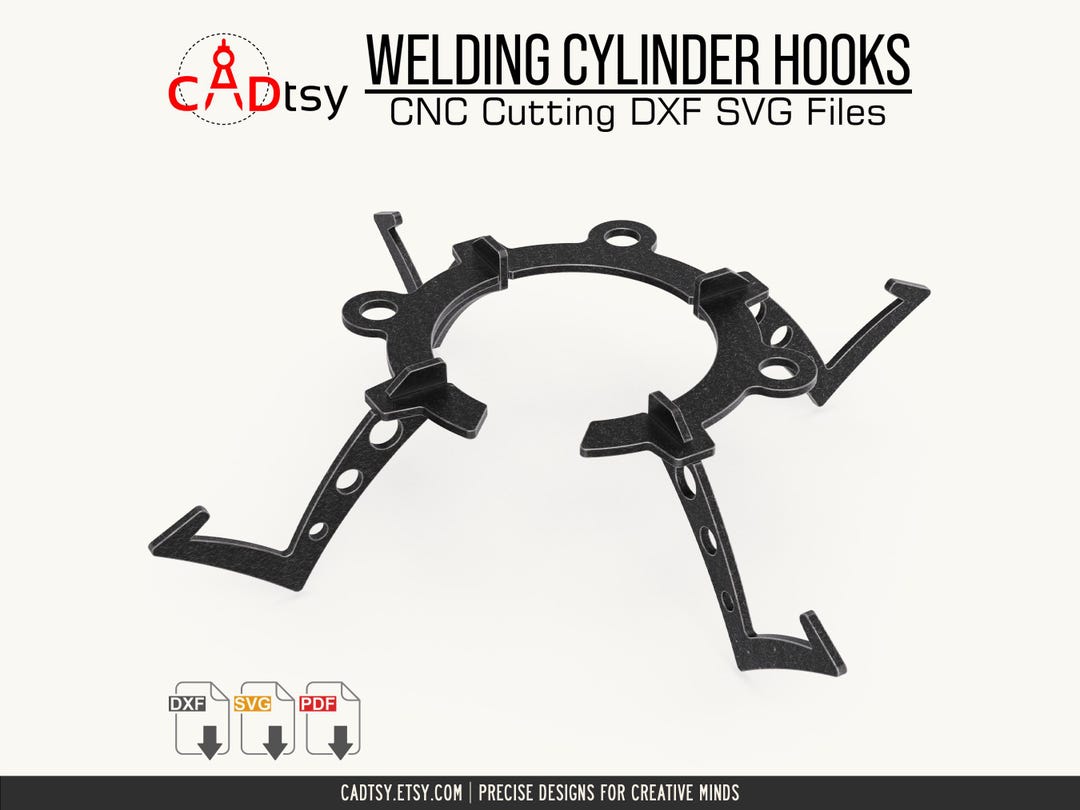 Welding Cylinder Hook DXF File: CNC Plasma Laser Cut Gas Tank Hanger ...