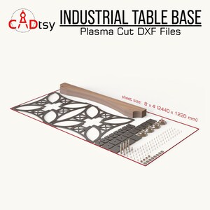 Base de mesa industrial DXF / Planos de muebles de plasma CNC / Patas ...