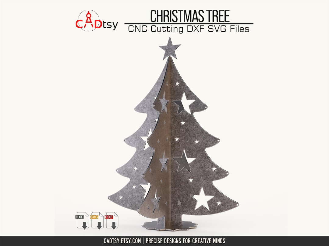 Metal Christmas Tree DXF Files for Plasma Cutting, 335mm Holiday Decor ...