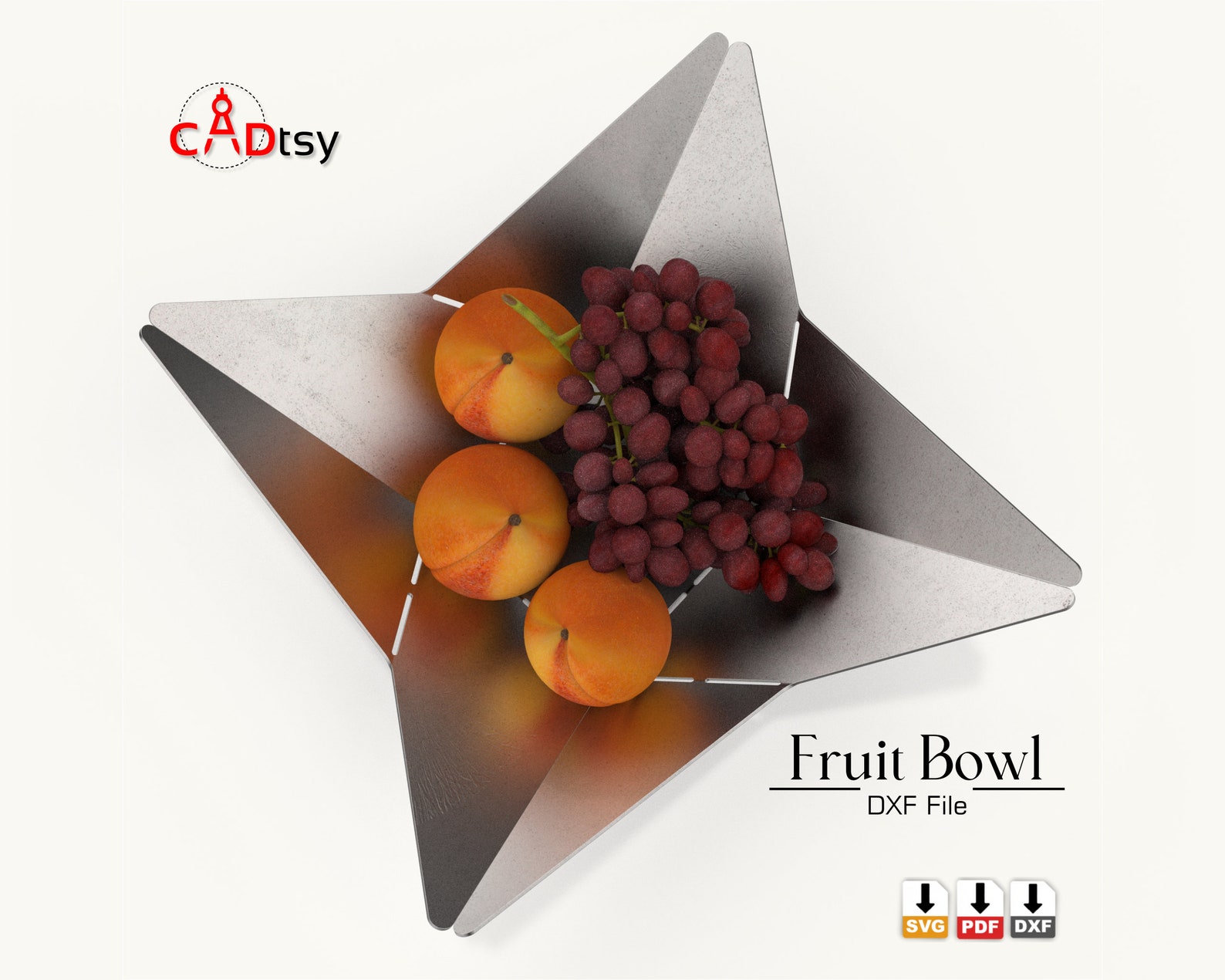 Metal Fruit Bowl Plasma Laser Cutting Dxf File Serving Tray - Etsy