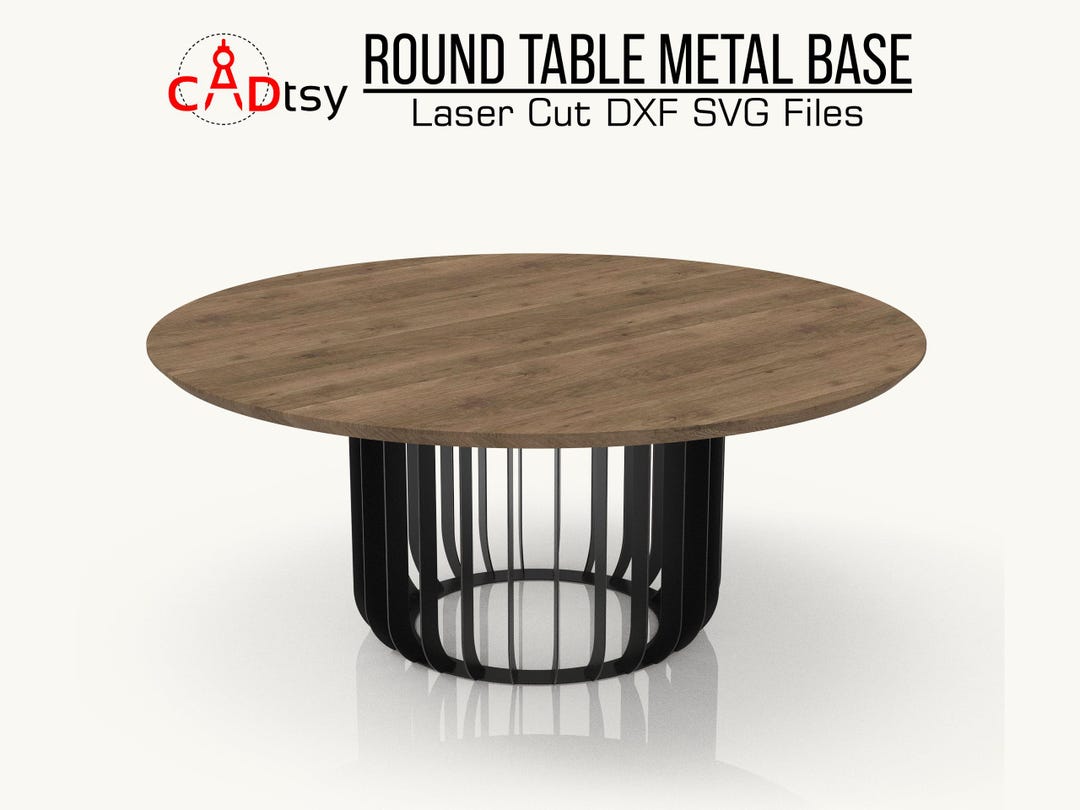 Table Base DXF Plasma Cut File. Metal Round Base Frame CNC Pattern ...