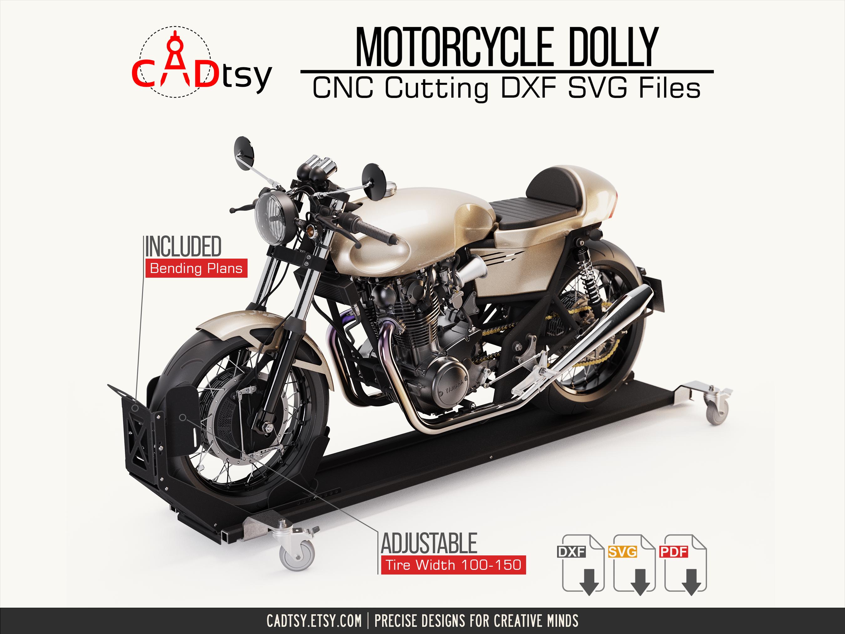 Motorcycle Dolly Plans • DXF Files for Plasma • Motorbike Stand Mover ...