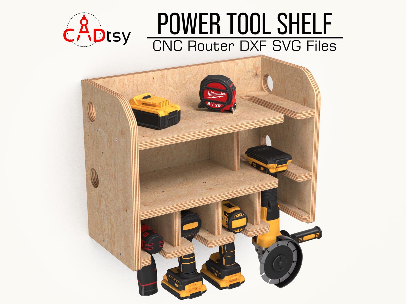 Cordless Tool Organizer DXF SVG CNC Router Files, Power Tool Storage ...