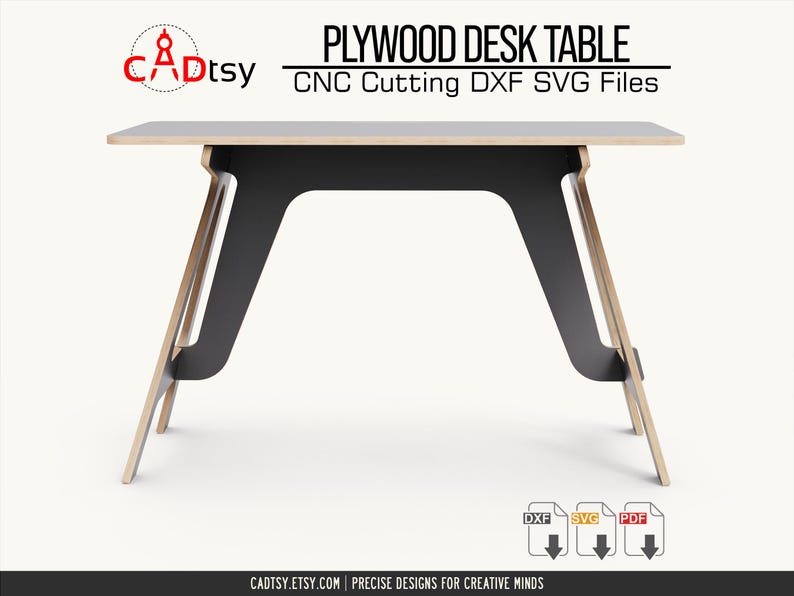 Wood Table DXF CNC Router File • Computer Wooden Desk Plans - Etsy