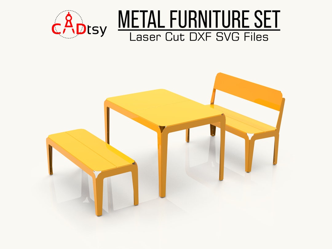 Metal Furniture DXF Laser Plasma Cutting Bundle. Table and Bench CNC ...