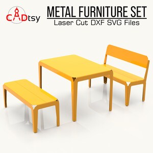 Metal Furniture DXF Laser Plasma Cutting Bundle. Table and Bench CNC ...