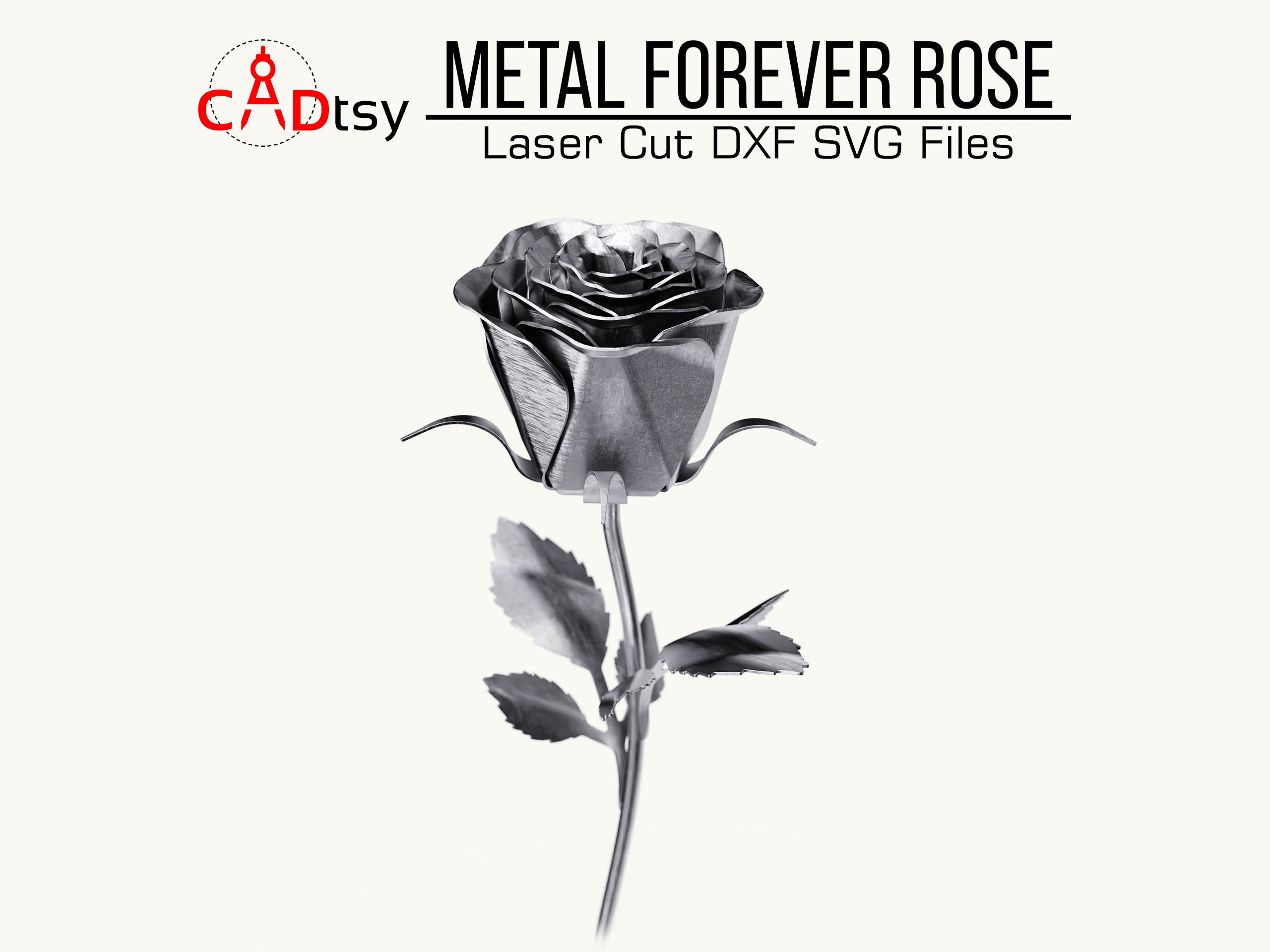 Metal Rose DXF Files for Plasma • Laser Cut Sheetmetal Forever Rose ...