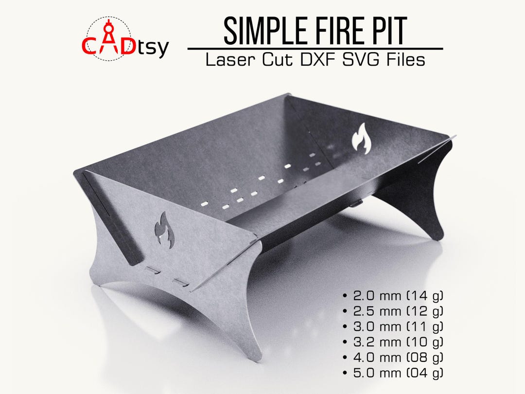 Fire Pit DXF Files for Plasma Cutting • Collapsible Grill Laser Cut ...