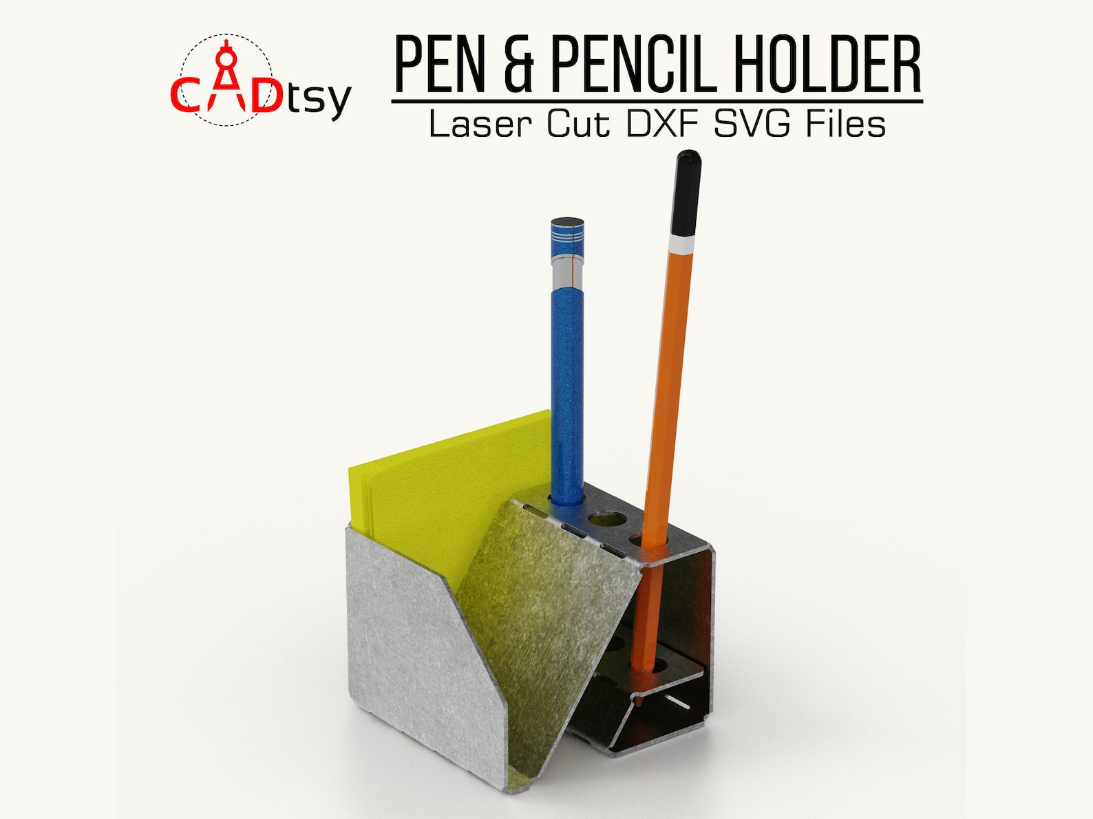 Pen Holder DXF Files for Plasma Cutting • Metal Pen Stand Laser Cut ...