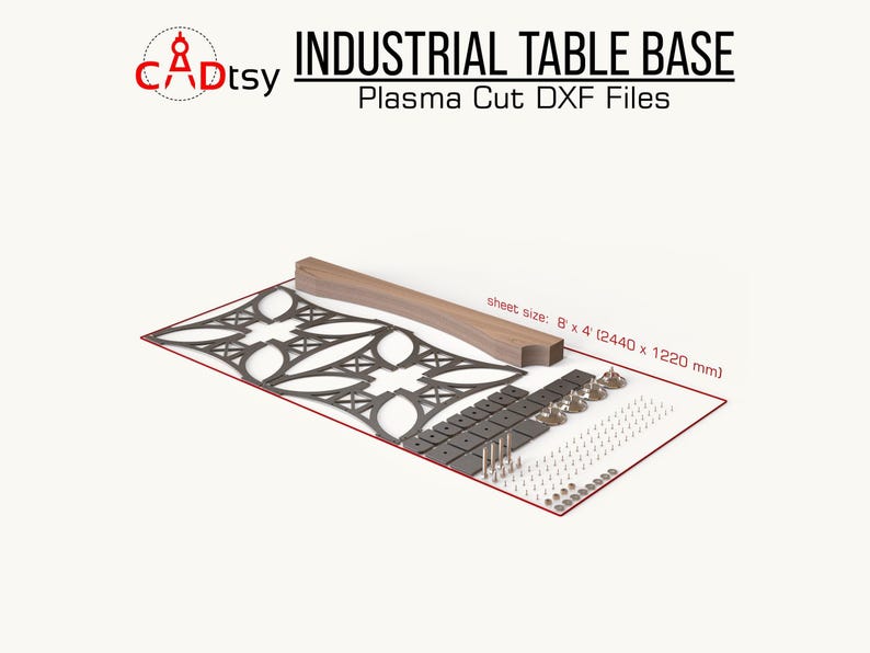 Metal Table Legs DXF Files for Plasma Cutting • Industrial Table Base ...