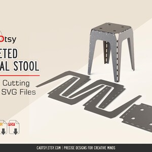 Riveted Metal Stool DXF Files for Plasma Cutting. Industrial DIY ...