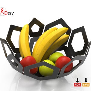 Metal Fruit Bowl DXF Files for Plasma Cutting. CNC Laser Cut Template ...