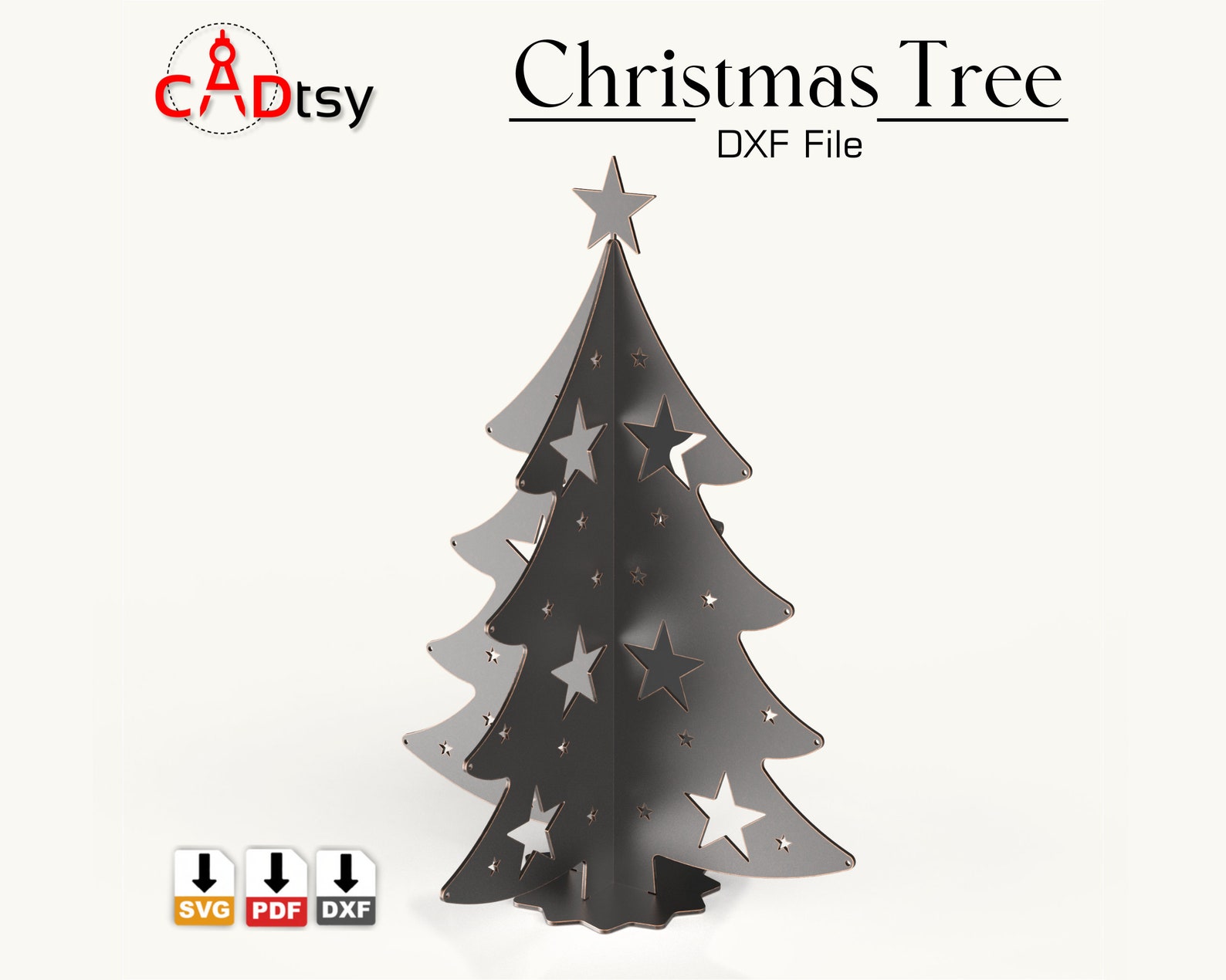 Christmas Tree CNC Laser Cutting DXF / SVG File, Metal Decoration ...