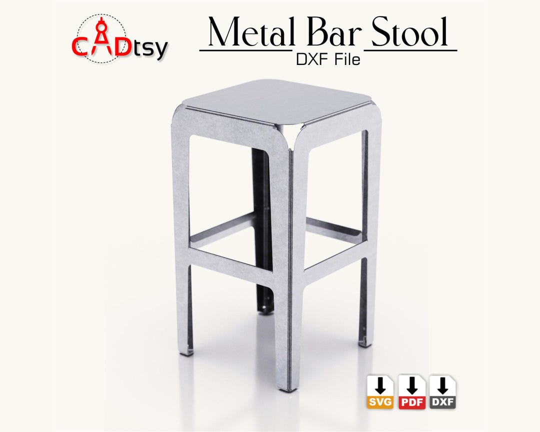 Bar Stool DXF Files for Plasma CNC Cutter • Sheet Metal Chair Laser Cut ...
