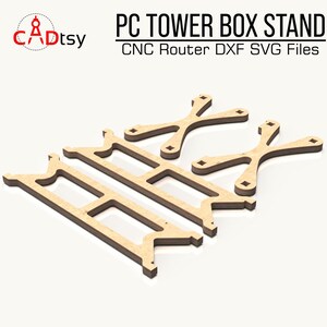 PC Case Raiser Stand Cnc Cut DXF File, Wooden Under Desk Shelf Computer ...