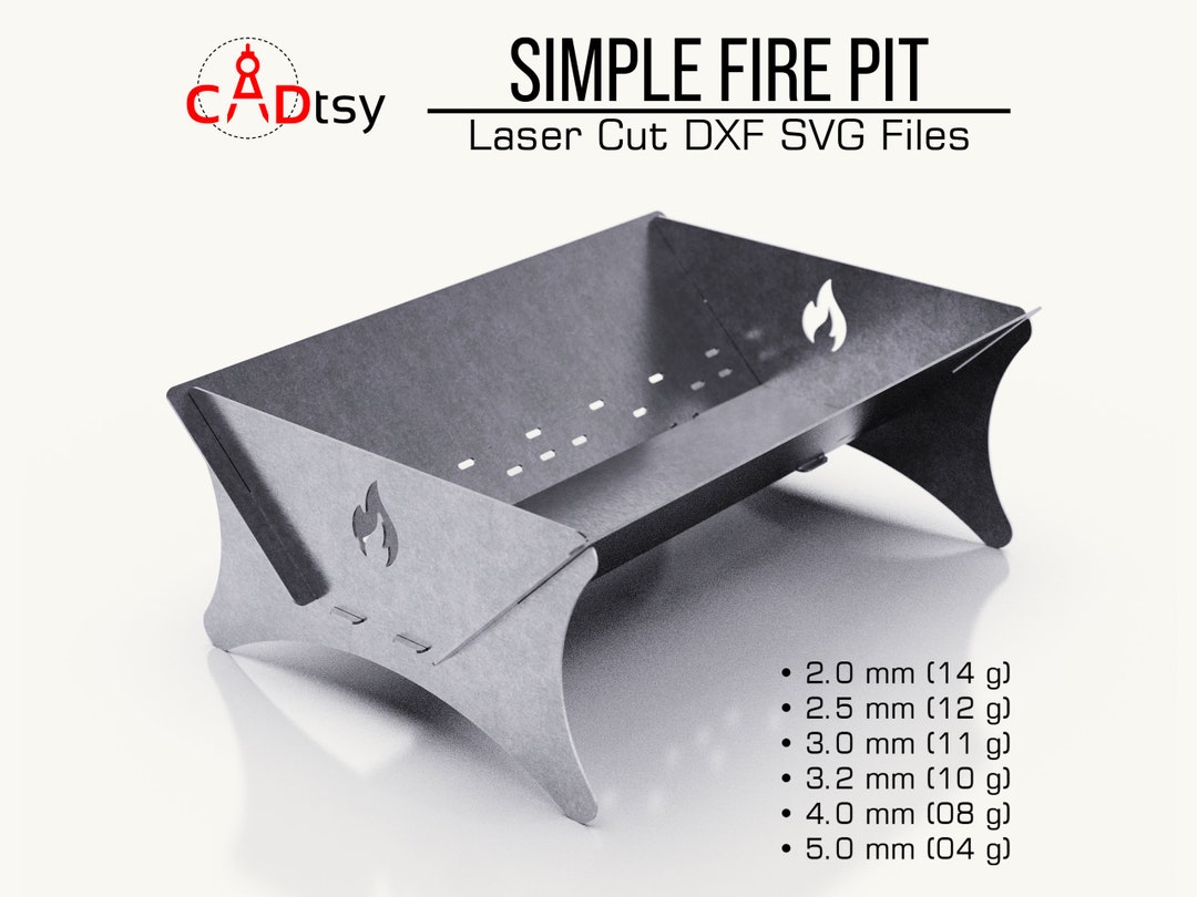 Fire Pit DXF Laser Plasma CNC Cutting File, Portable Simple Collapsible ...