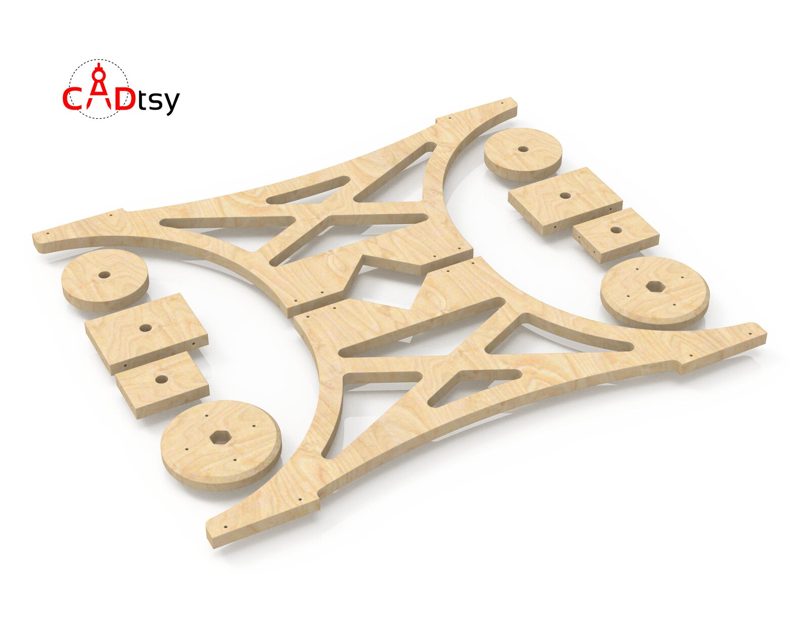 Wooden Industrial Style Table Legs DXF CNC Router File DIY Workshop Cut ...