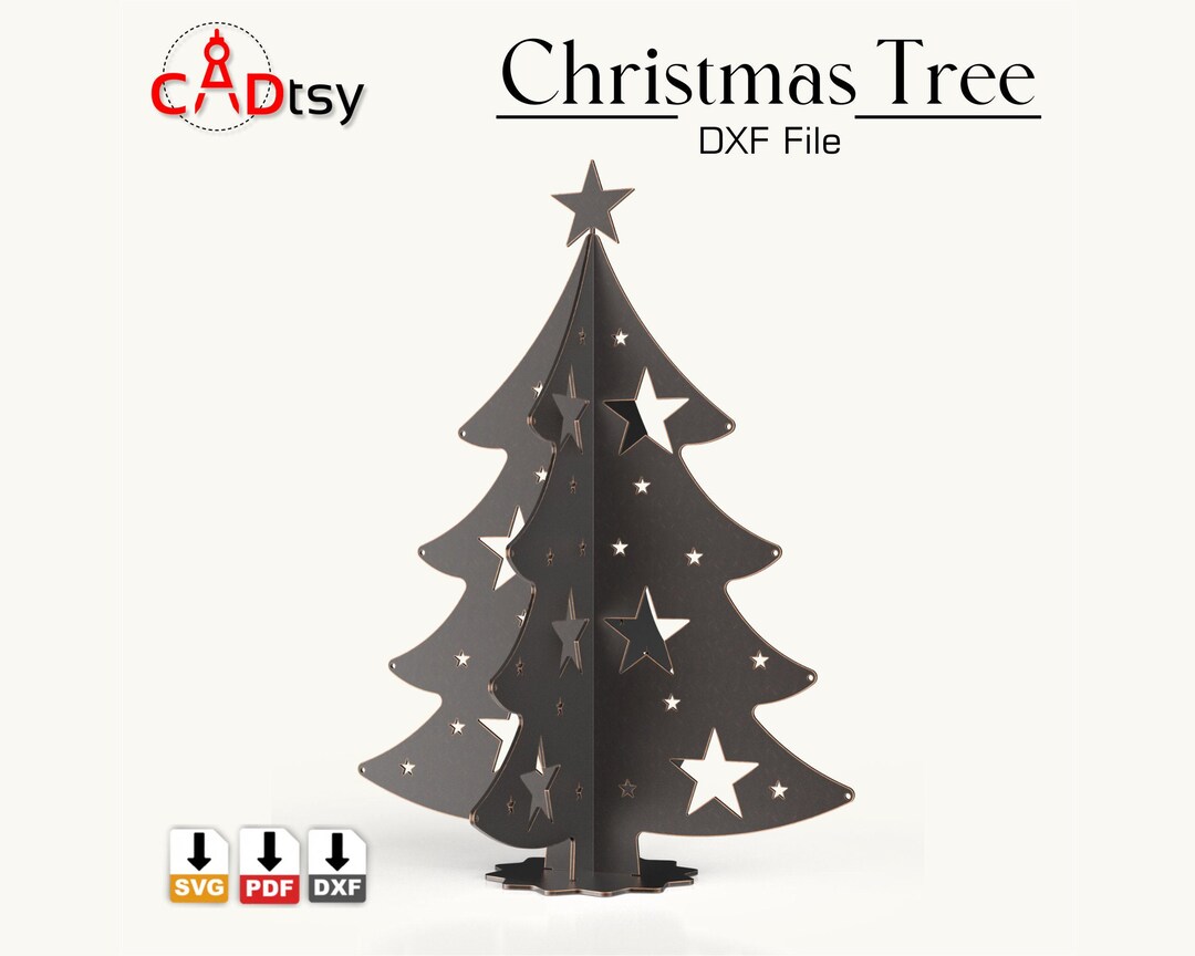 Christmas Tree CNC Laser Cutting DXF / SVG File, Metal Decoration ...