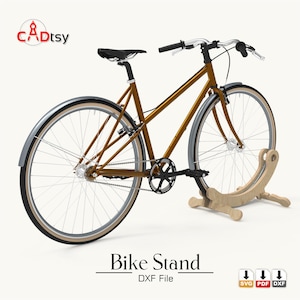 DIY Bike Stand DXF Files | CNC Wood Rack Plans | Modern Curved Bicycle ...