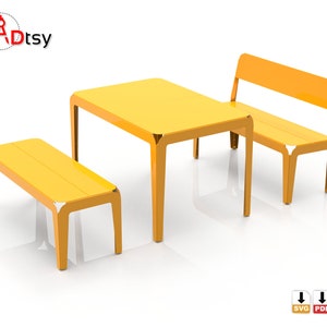 Metal Furniture DXF Laser Plasma Cutting Bundle. Table and Bench CNC ...